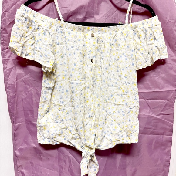 Hippie Rose | Tops | Hippie Rose Floral Offshoulder Blouse In Yellow ...